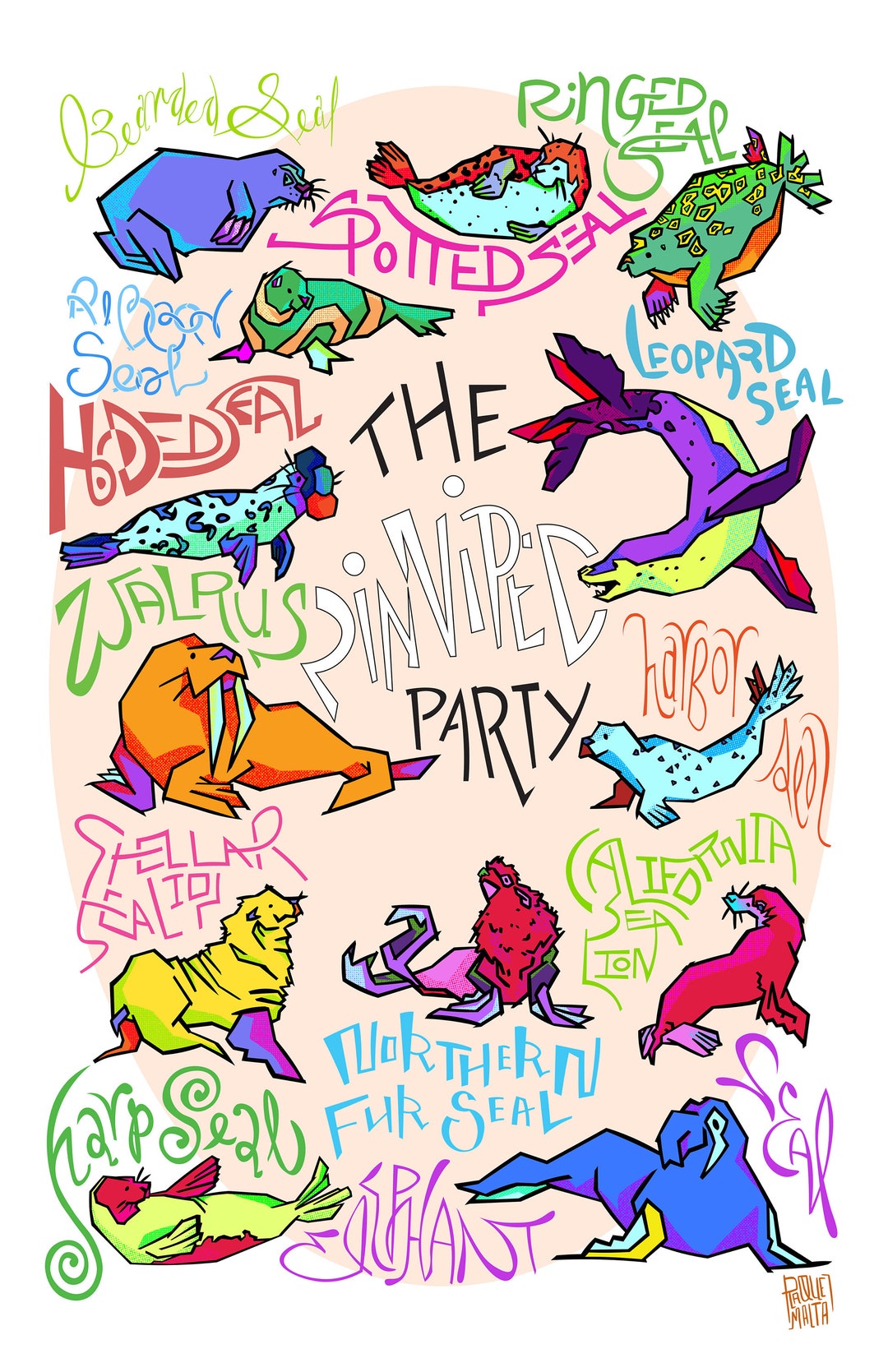 The Pinniped Party Poster - Etsy