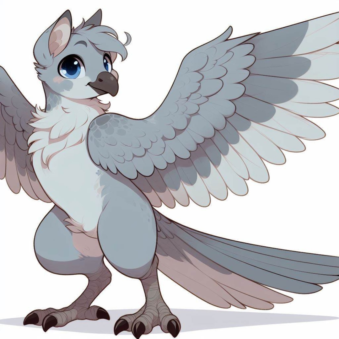 Anthro Bird Furry Art Full Body Reference Sheet Fursona Adoptables Etsy