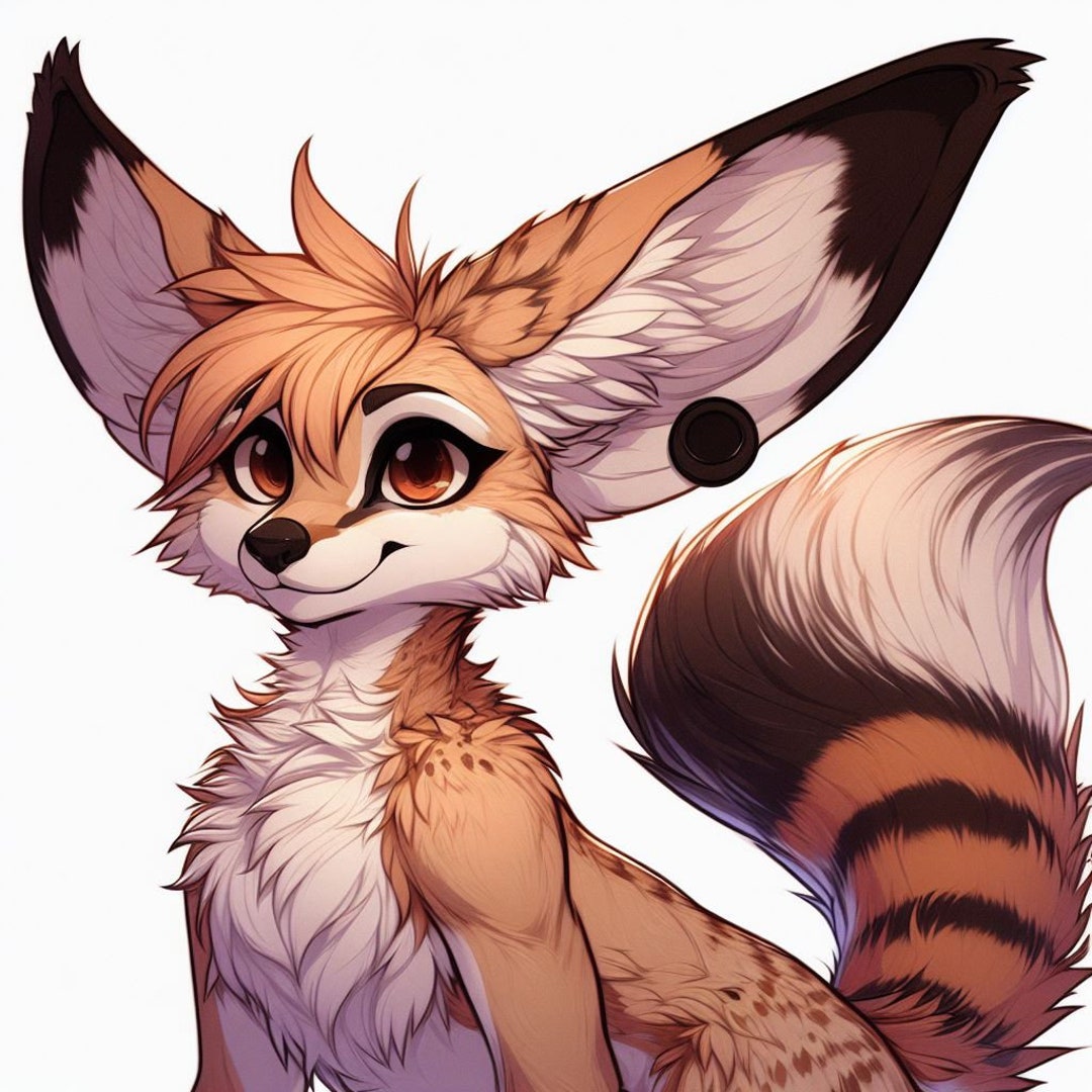 Fennec Fox Feral Form Furry Art Half Body Fursona Adoptables - Etsy