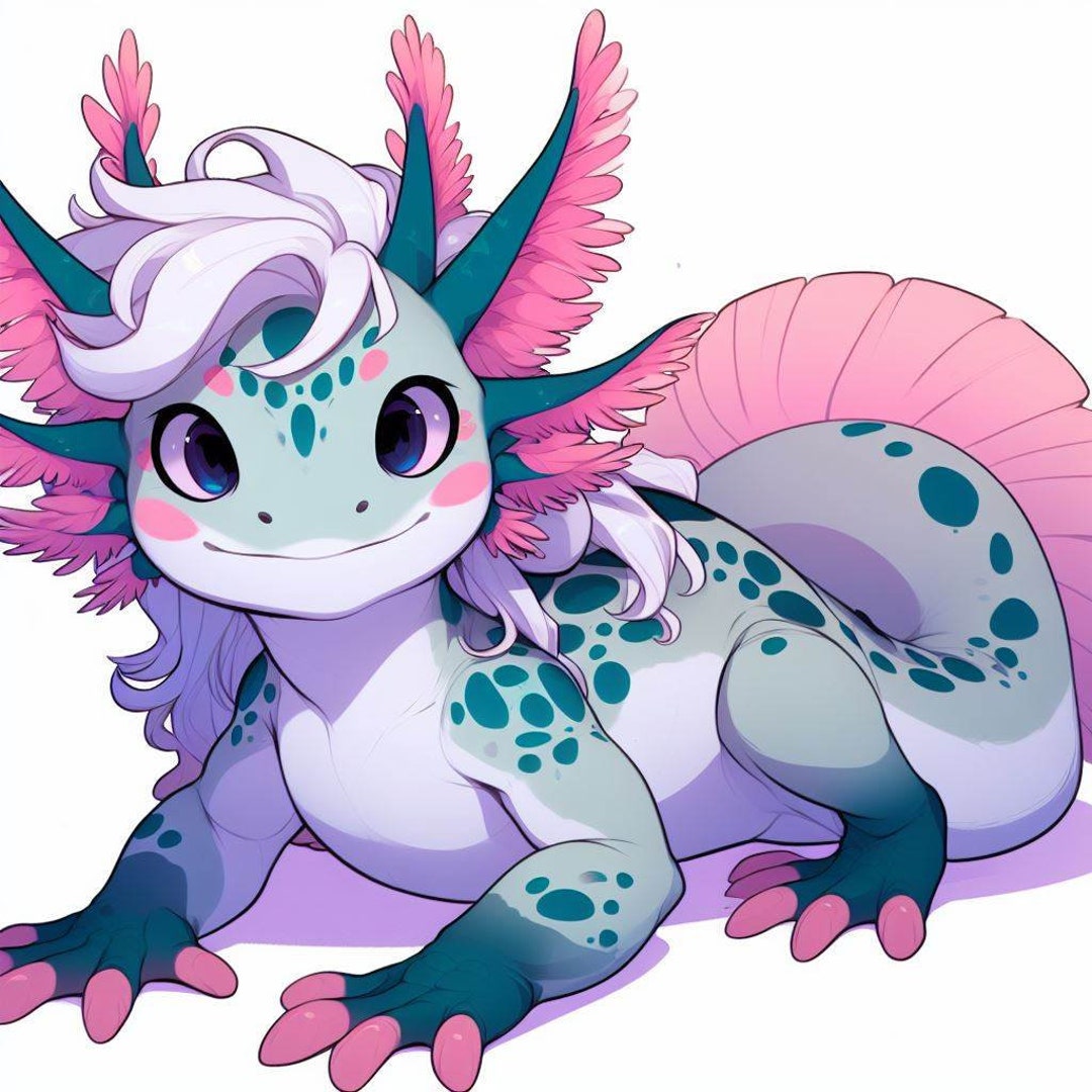 Axolotl Full Body Reference Sheet Art Feral Furry Form Fursona Adoptables - Etsy