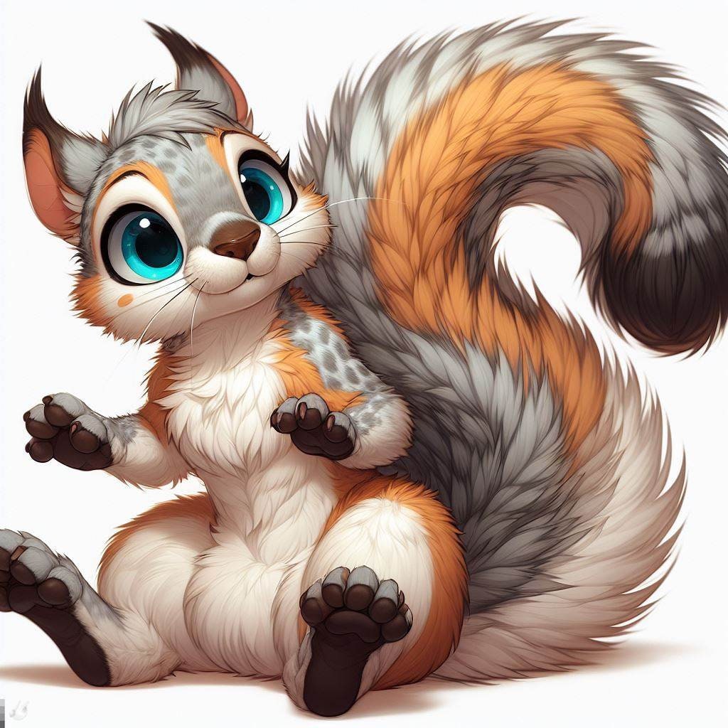 Squirrel, Feral Form, Full Body/reference Sheet Fursona Adoptables - Etsy