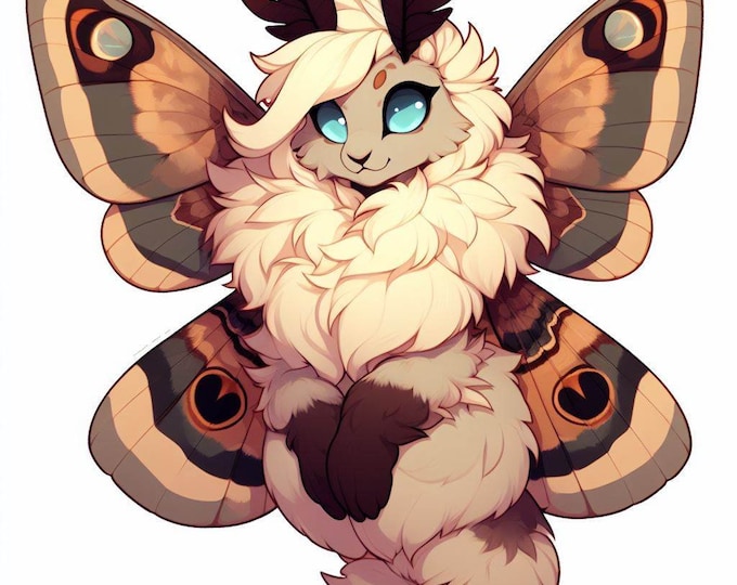 Moth Fursona Anthro Feral Furry Reference Sheet Full Body Fursona Adoptables - Etsy