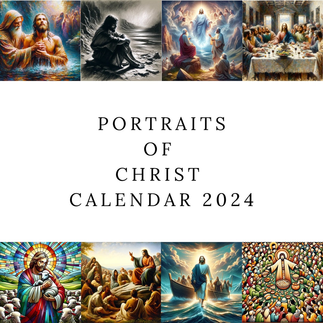 2024 Christian Art Calendar Portraits of Christ in Various Art Styles ...