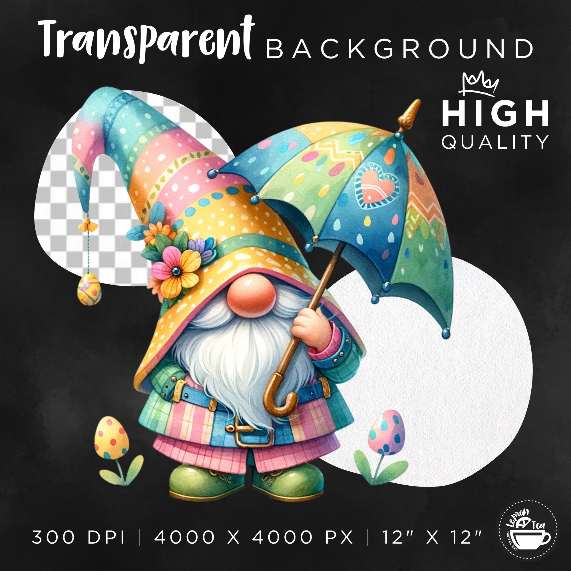 Watercolor Easter Gnomes Clipart, Cute Pastel Easter Gnome, Spring ...