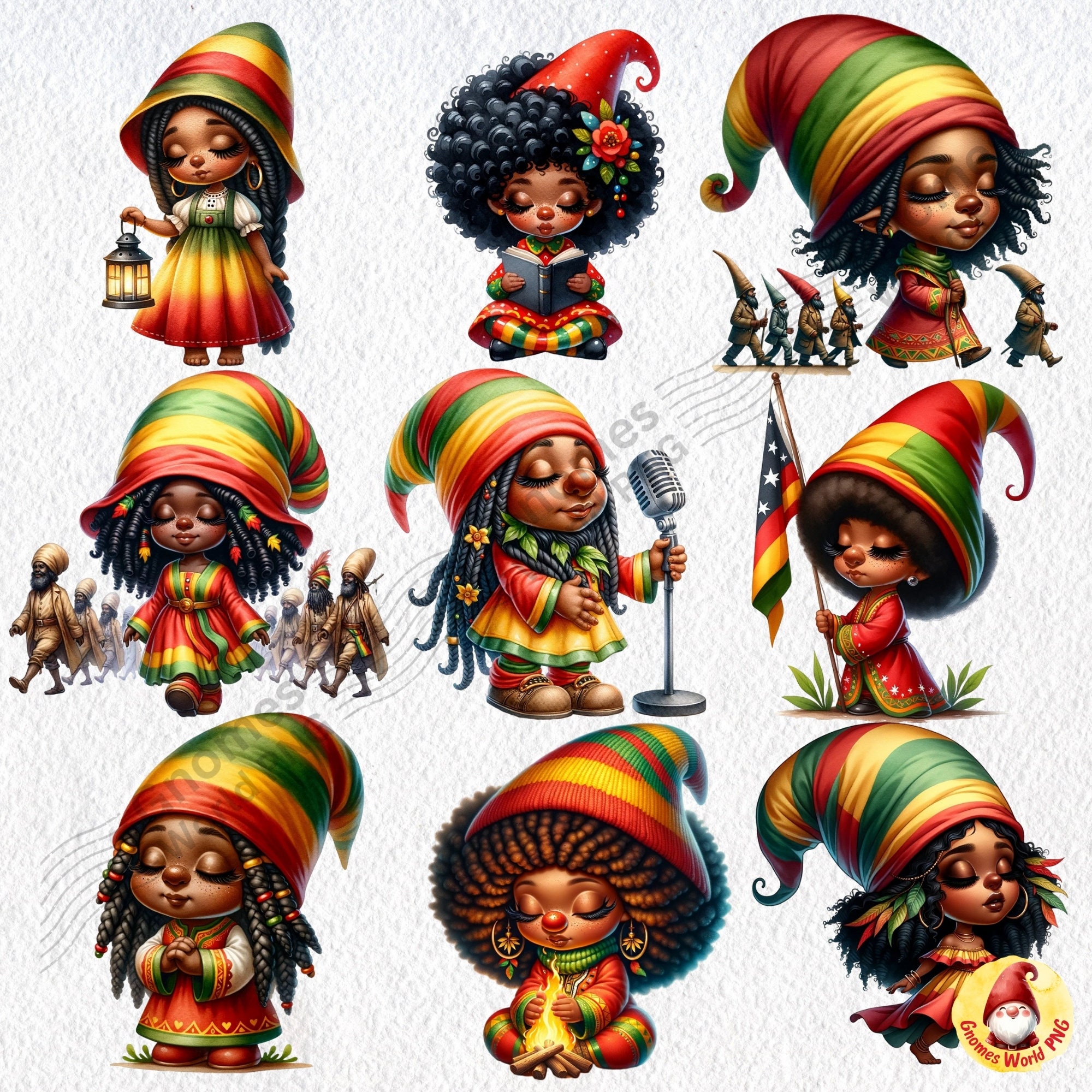 African Girl Gnome, Black History Month, Juneteenth Gnome, Cute Gnomes ...