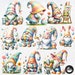 Watercolor Easter Gnomes Clipart, Cute Pastel Easter Gnome, Spring ...