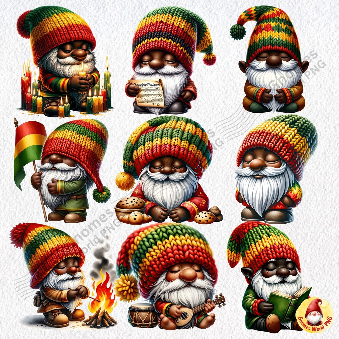 African Gnome, Black History Month, Juneteenth Gnome, Cute Gnomes PNG ...