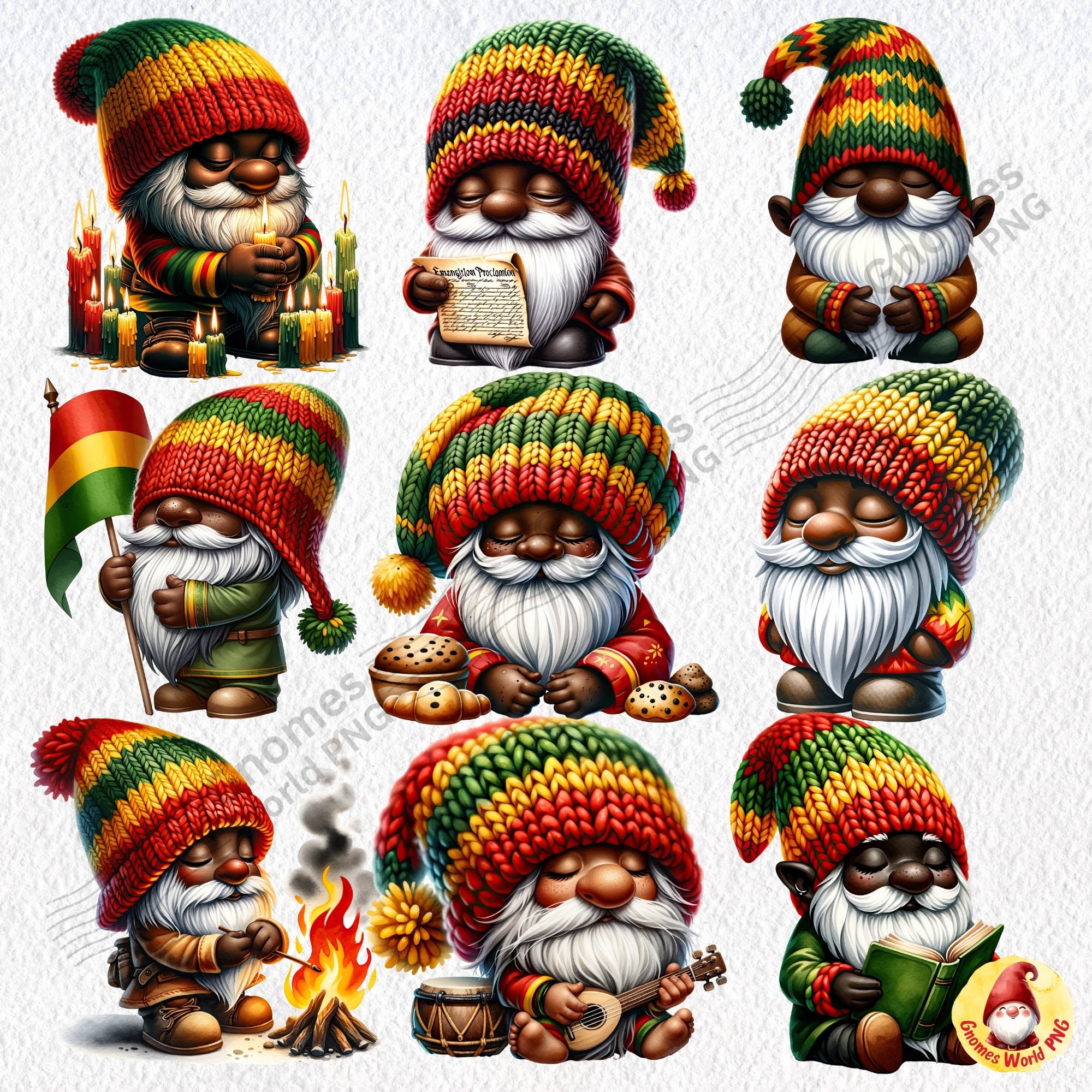 African Gnome, Black History Month, Juneteenth Gnome, Cute Gnomes PNG ...