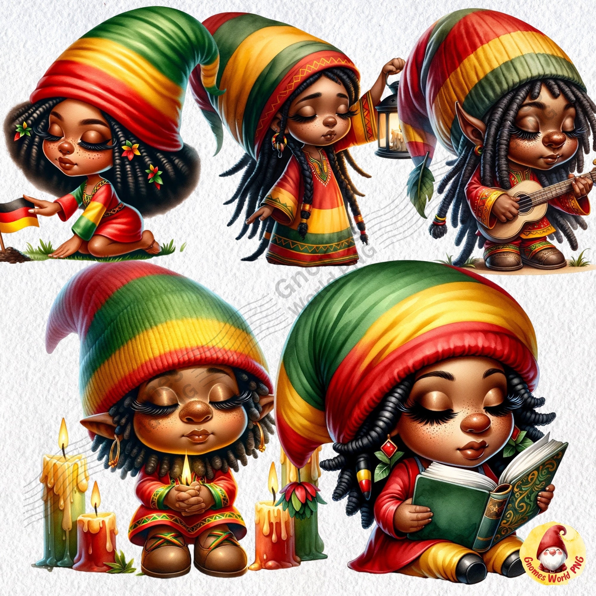 African Girl Gnome, Black History Month, Juneteenth Gnome, Cute Gnomes ...