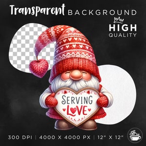 Watercolor Valentine Gnomes PNG Clipart, Valentine's Day PNG ...