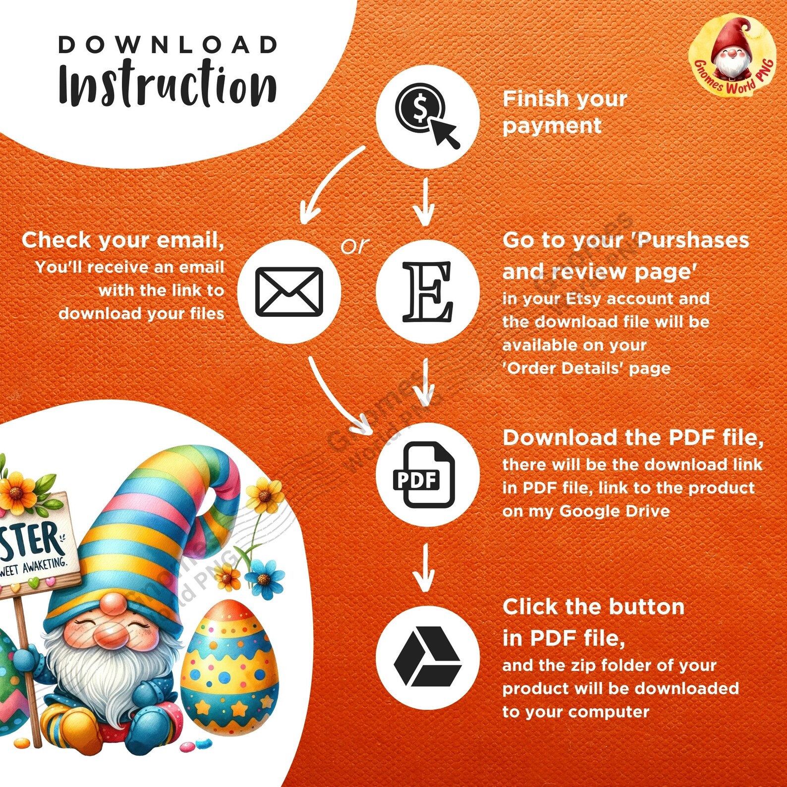 Easter Gnomes Clipart, Cute Watercolor Easter Gnome, Colorful Spring ...