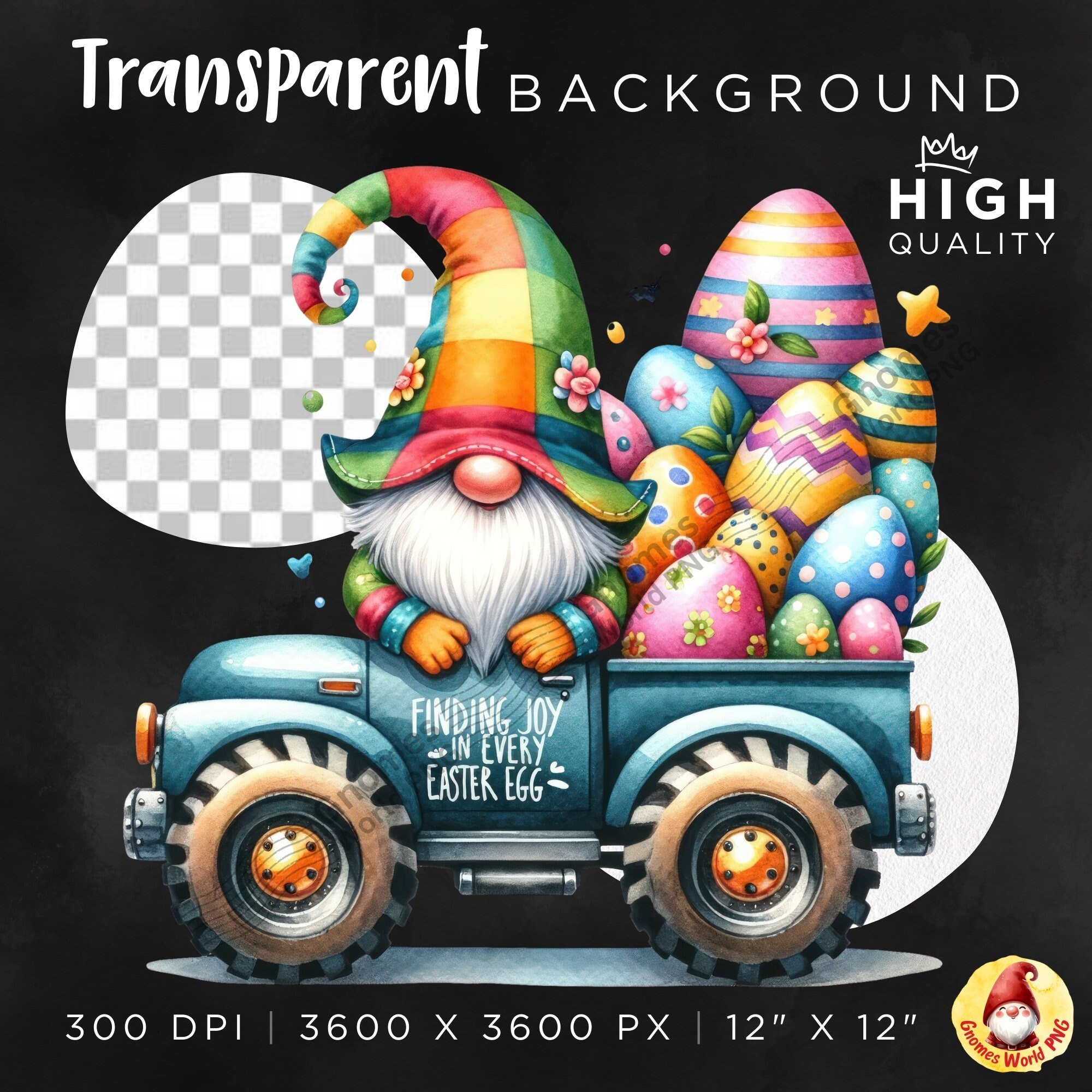 Easter Gnomes Clipart, Cute Watercolor Easter Gnome, Colorful Spring ...