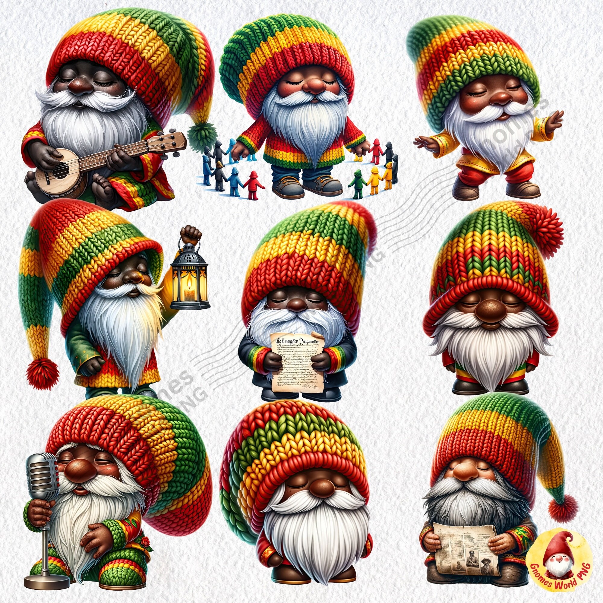 African Gnome, Black History Month, Juneteenth Gnome, Cute Gnomes PNG ...