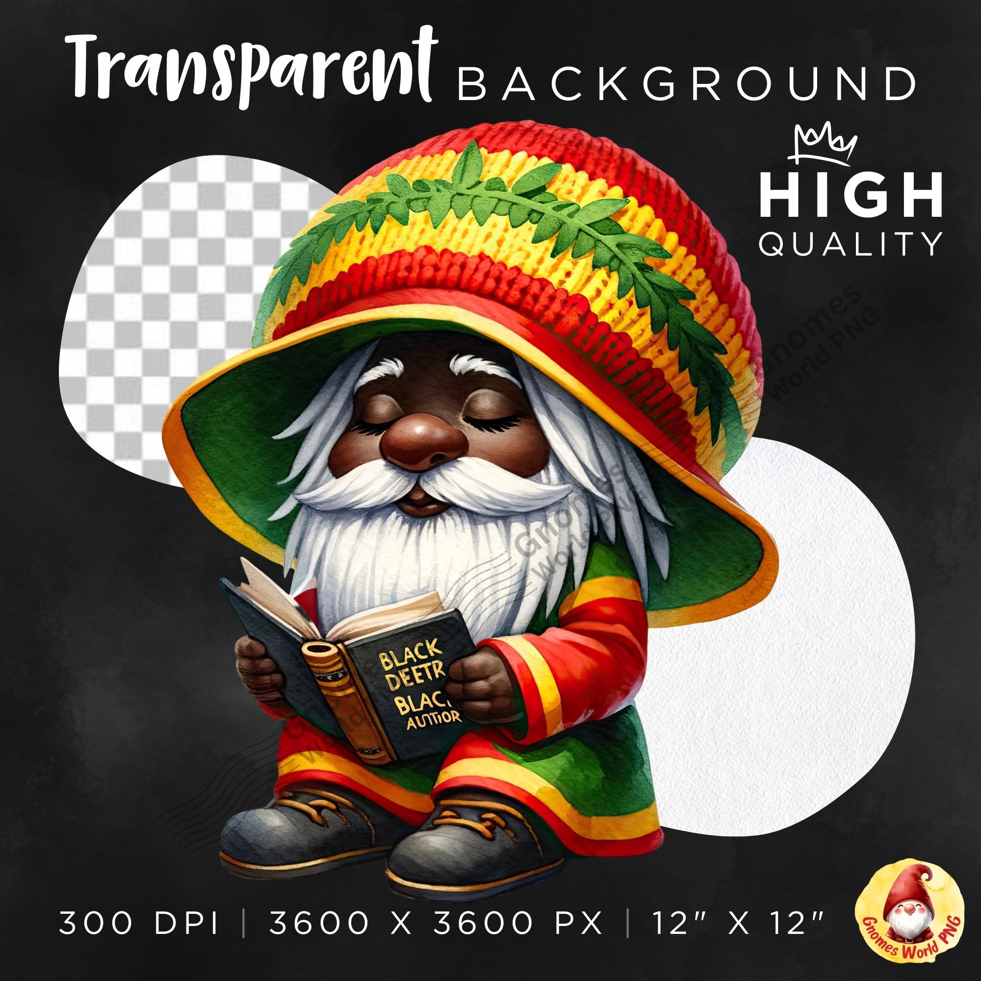 African Gnome, Black History Month, Juneteenth Gnome, Cute Gnomes PNG ...