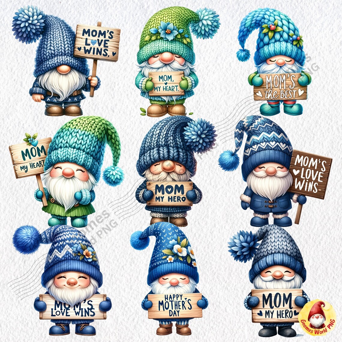 Gnomes Mother Day Clipart, Mother's Day Gnome Clipart, Mother's Day Png ...