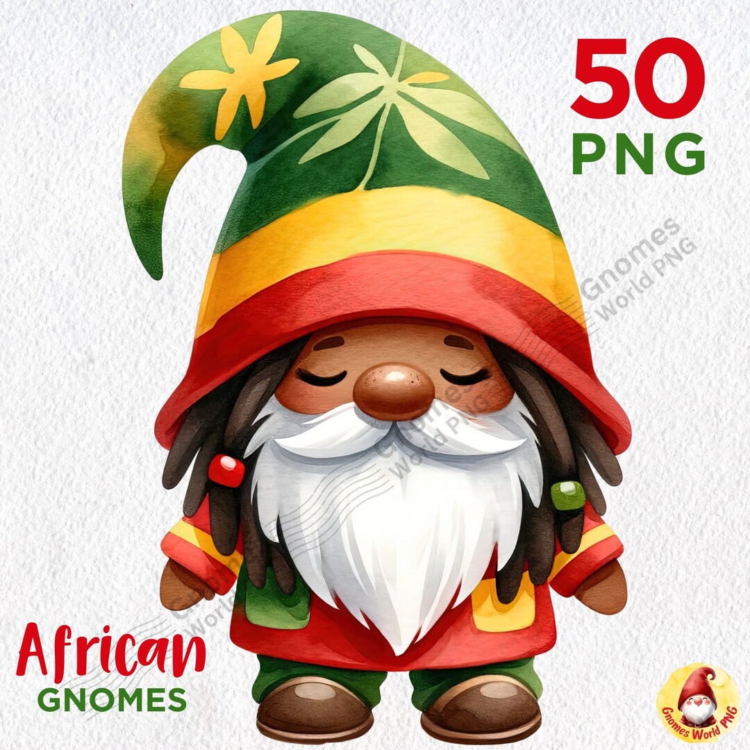 African Gnome, Black History Month, Juneteenth Gnome, Cute Gnomes PNG ...