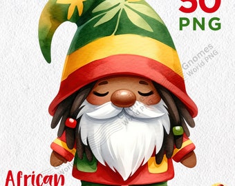 African Gnome, Black History Month, Juneteenth Gnome, Cute Gnomes PNG ...