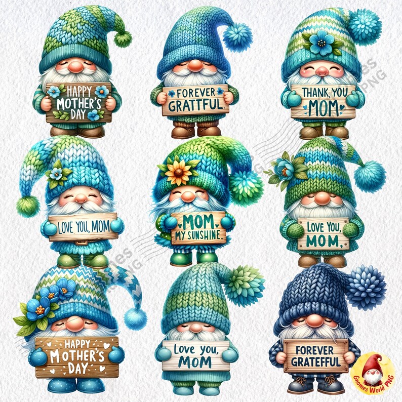 Gnomes Mother Day Clipart, Mother's Day Gnome Clipart, Mother's Day Png ...