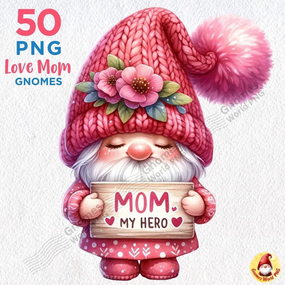 Gnomes Mother Day Clipart, Mother's Day Gnome Clipart, Mother's Day Png ...