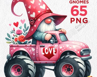 Watercolor Valentine Gnomes PNG Clipart, Valentine's Day PNG ...