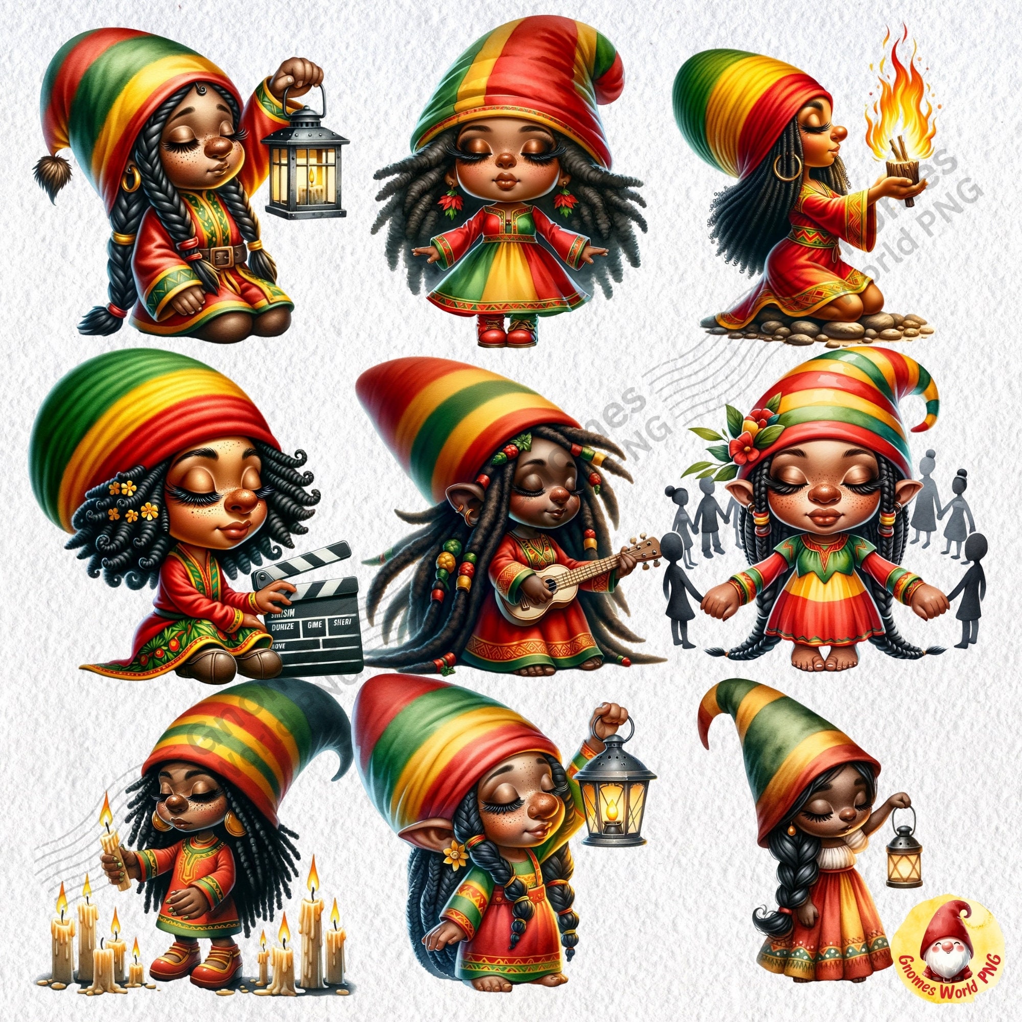 African Girl Gnome, Black History Month, Juneteenth Gnome, Cute Gnomes ...
