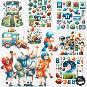 Cute Watercolor American Football Clipart Set, Cute Sports ...