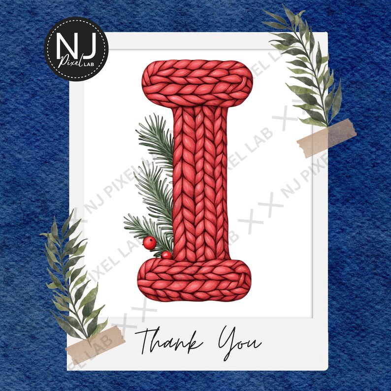 Christmas Alphabet Letter, Knitted Christmas PNG Letter, Alphabet ...