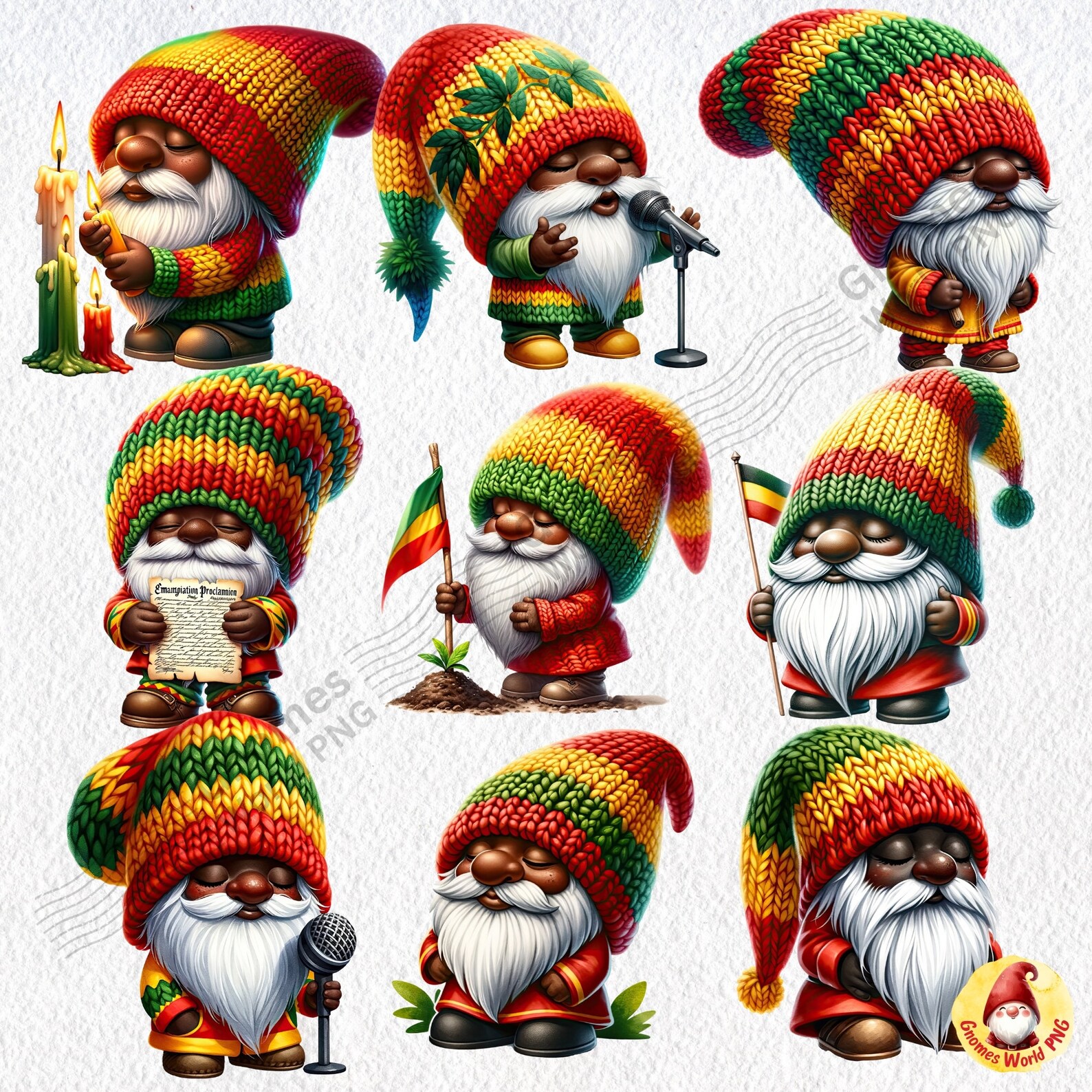 African Gnome, Black History Month, Juneteenth Gnome, Cute Gnomes PNG ...