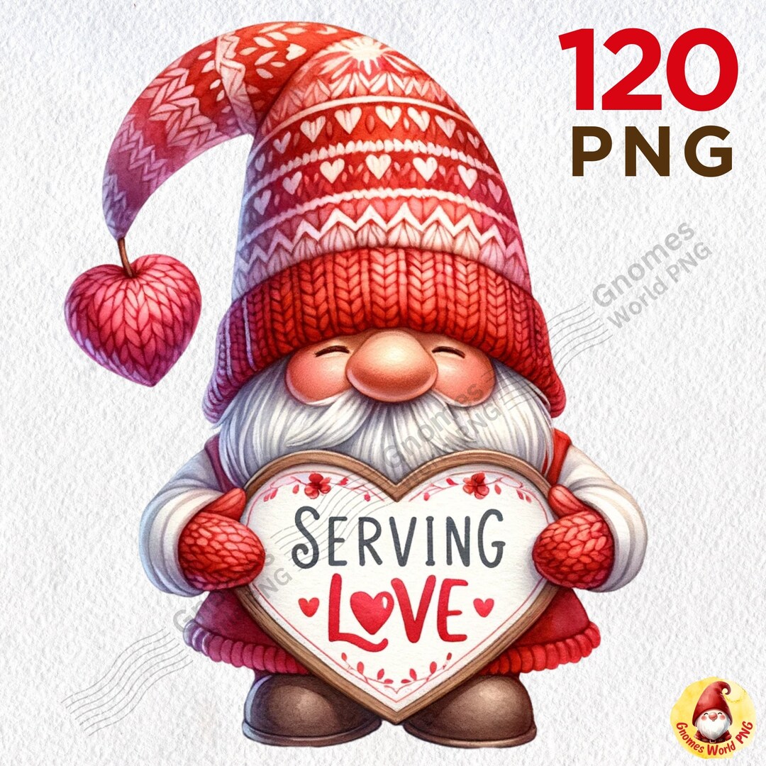 Watercolor Valentine Gnomes PNG Clipart, Valentine's Day PNG ...