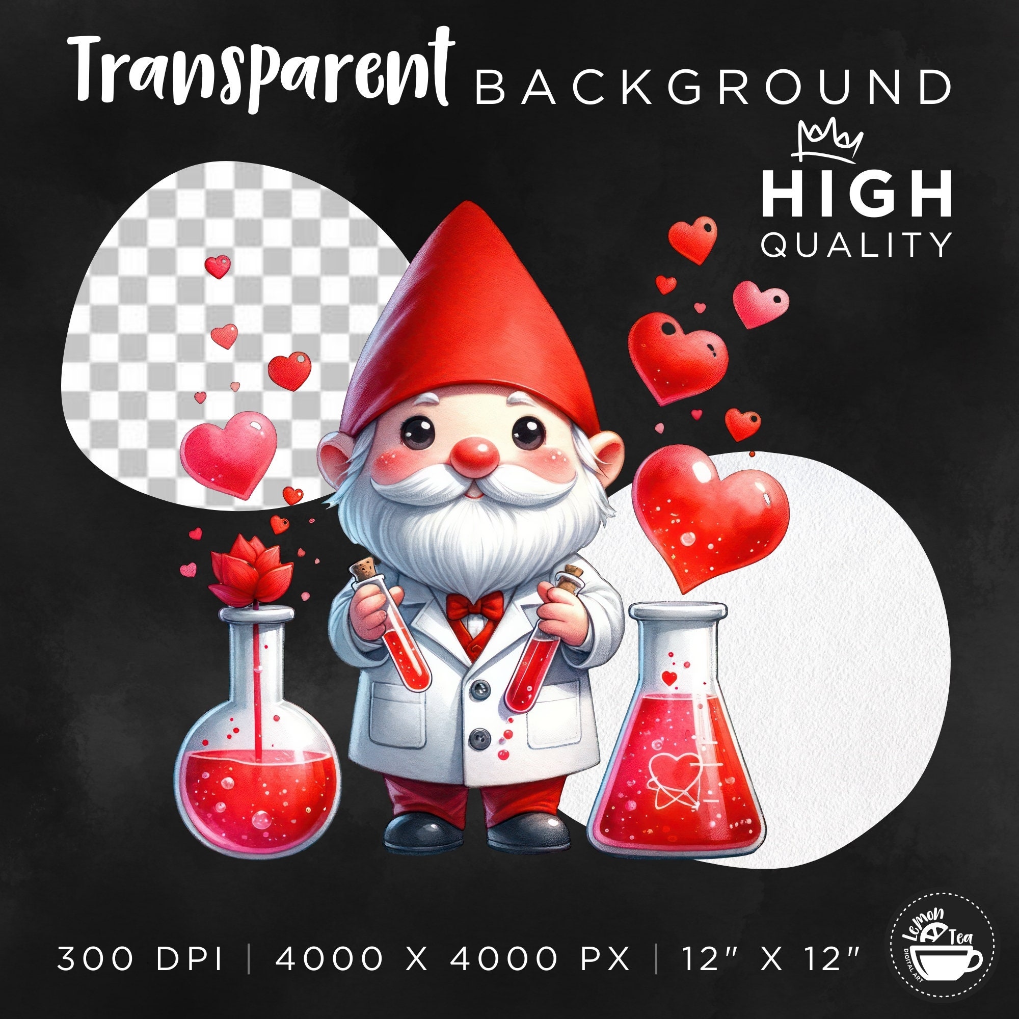Watercolor Valentine Gnomes PNG Clipart, Valentine's Day PNG ...