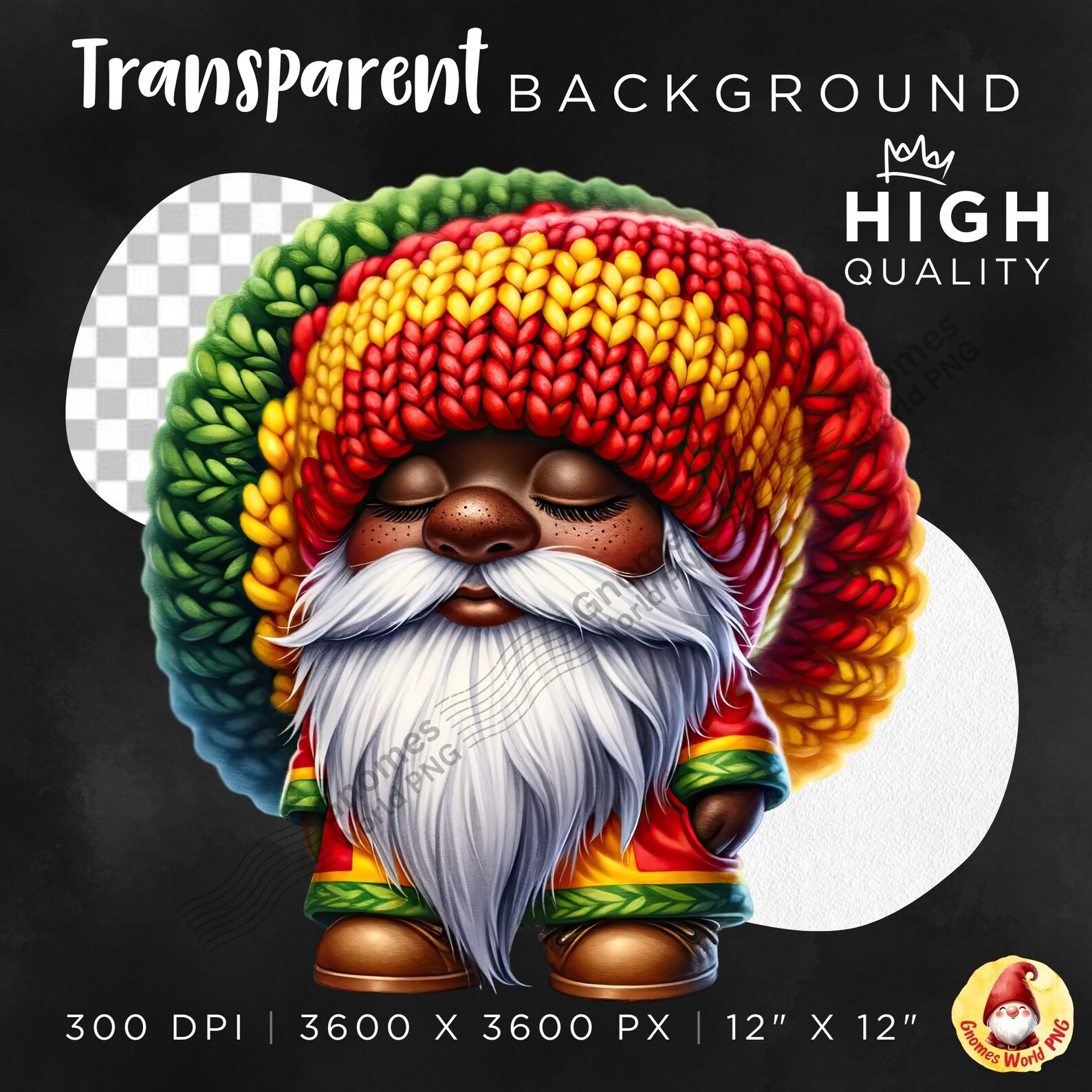 African Gnome, Black History Month, Juneteenth Gnome, Cute Gnomes PNG ...