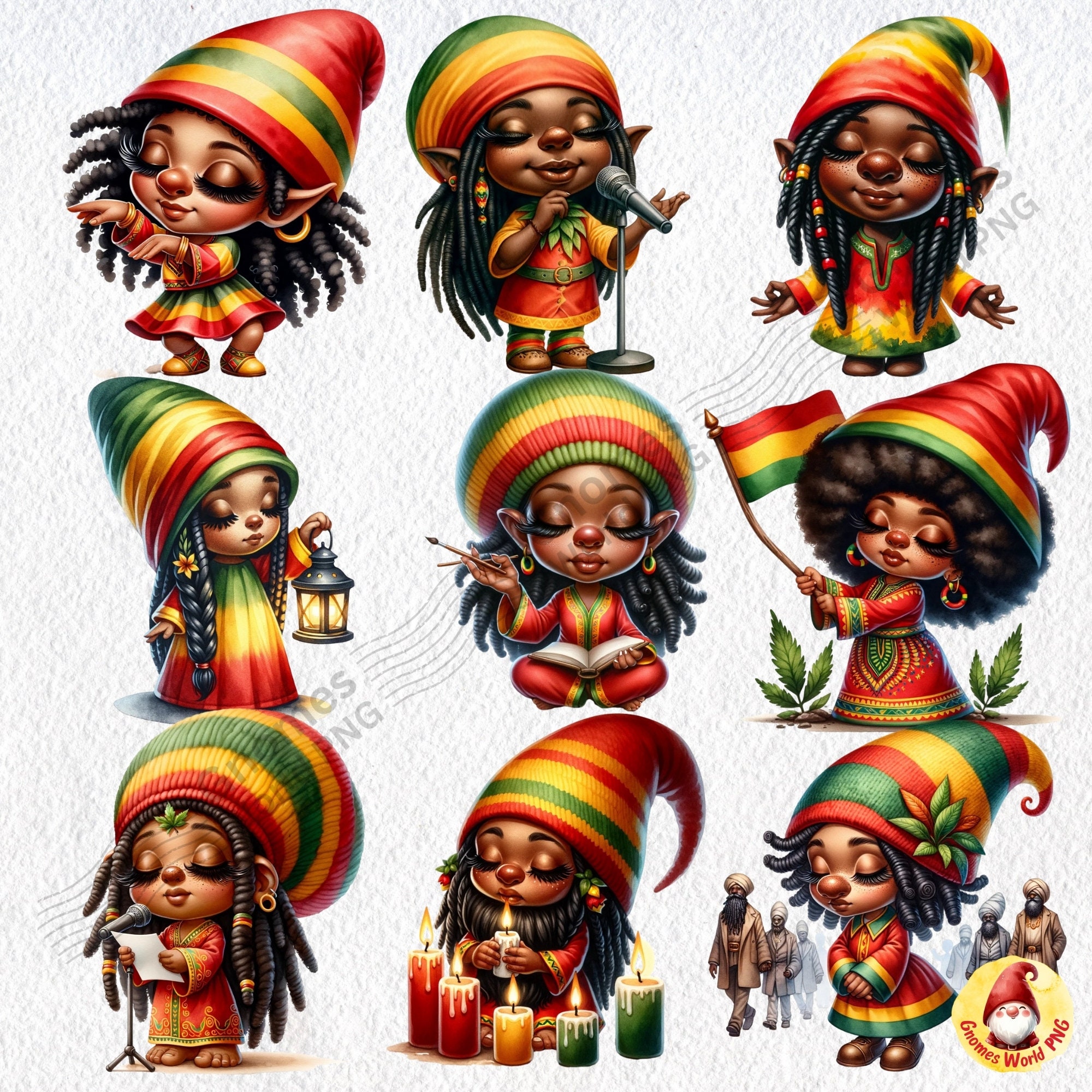 African Girl Gnome, Black History Month, Juneteenth Gnome, Cute Gnomes ...