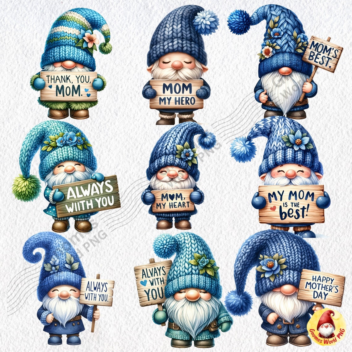 Gnomes Mother Day Clipart, Mother's Day Gnome Clipart, Mother's Day Png ...