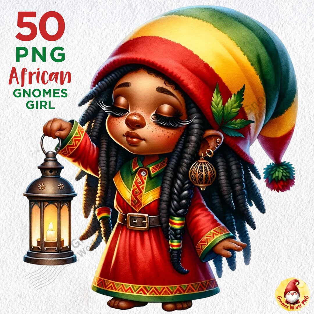 African Girl Gnome, Black History Month, Juneteenth Gnome, Cute Gnomes ...