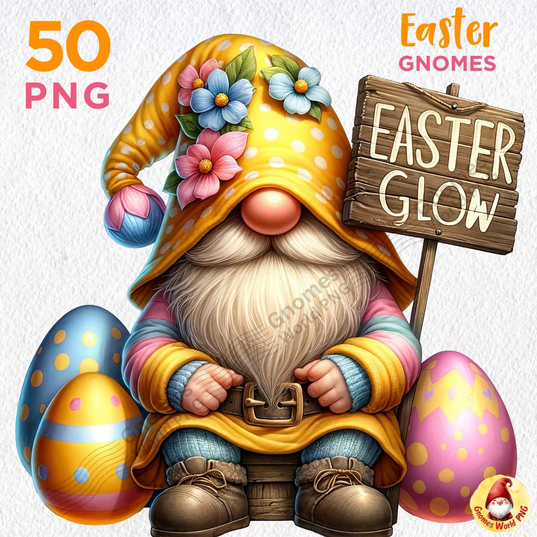 Watercolor Easter Gnomes Clipart, Cute Pastel Easter Gnome, Spring ...