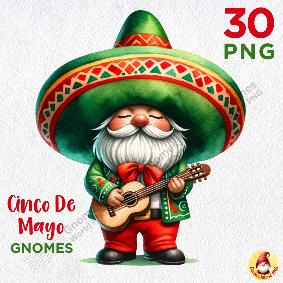 Watercolor Cinco De Mayo Gnomes PNG Clipart, Mexican Fiesta Gnomes PNG ...