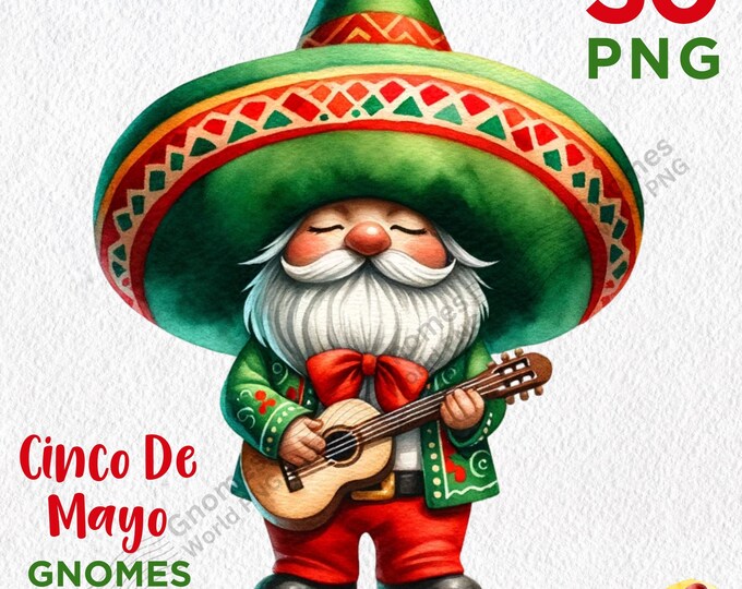 Watercolor Cinco De Mayo Gnomes PNG Clipart, Mexican Fiesta Gnomes PNG ...