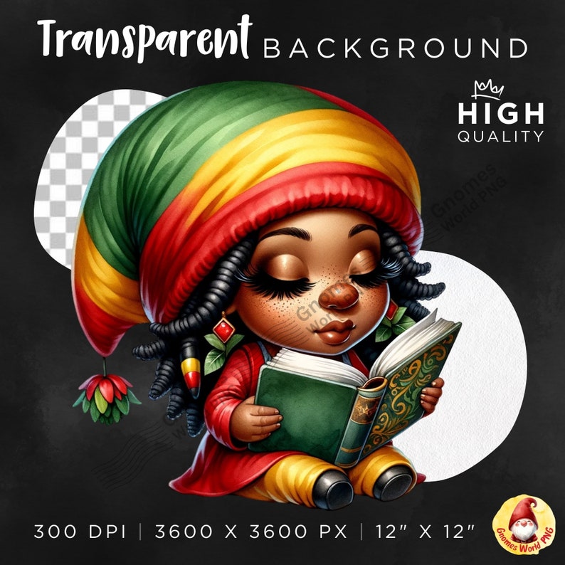 African Girl Gnome, Black History Month, Juneteenth Gnome, Cute Gnomes ...