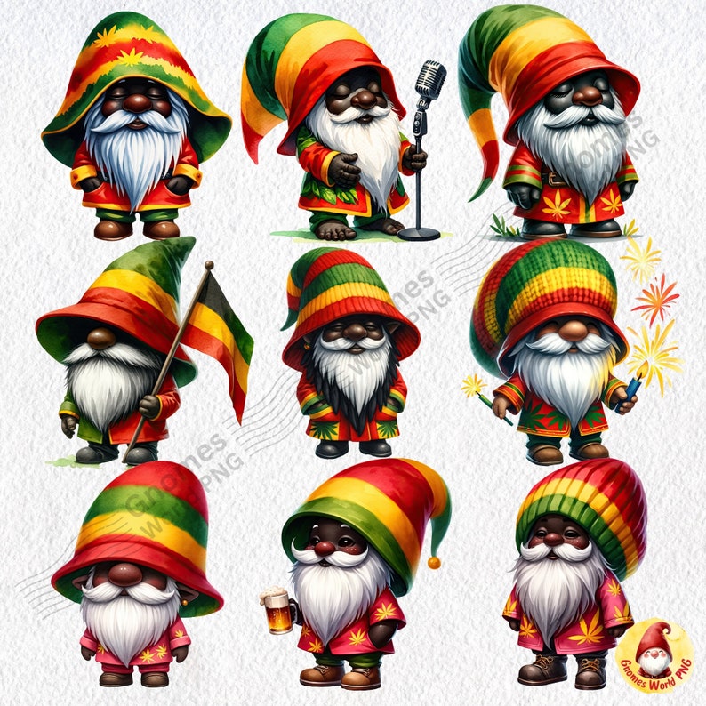 African Gnome, Black History Month, Juneteenth Gnome, Cute Gnomes PNG ...