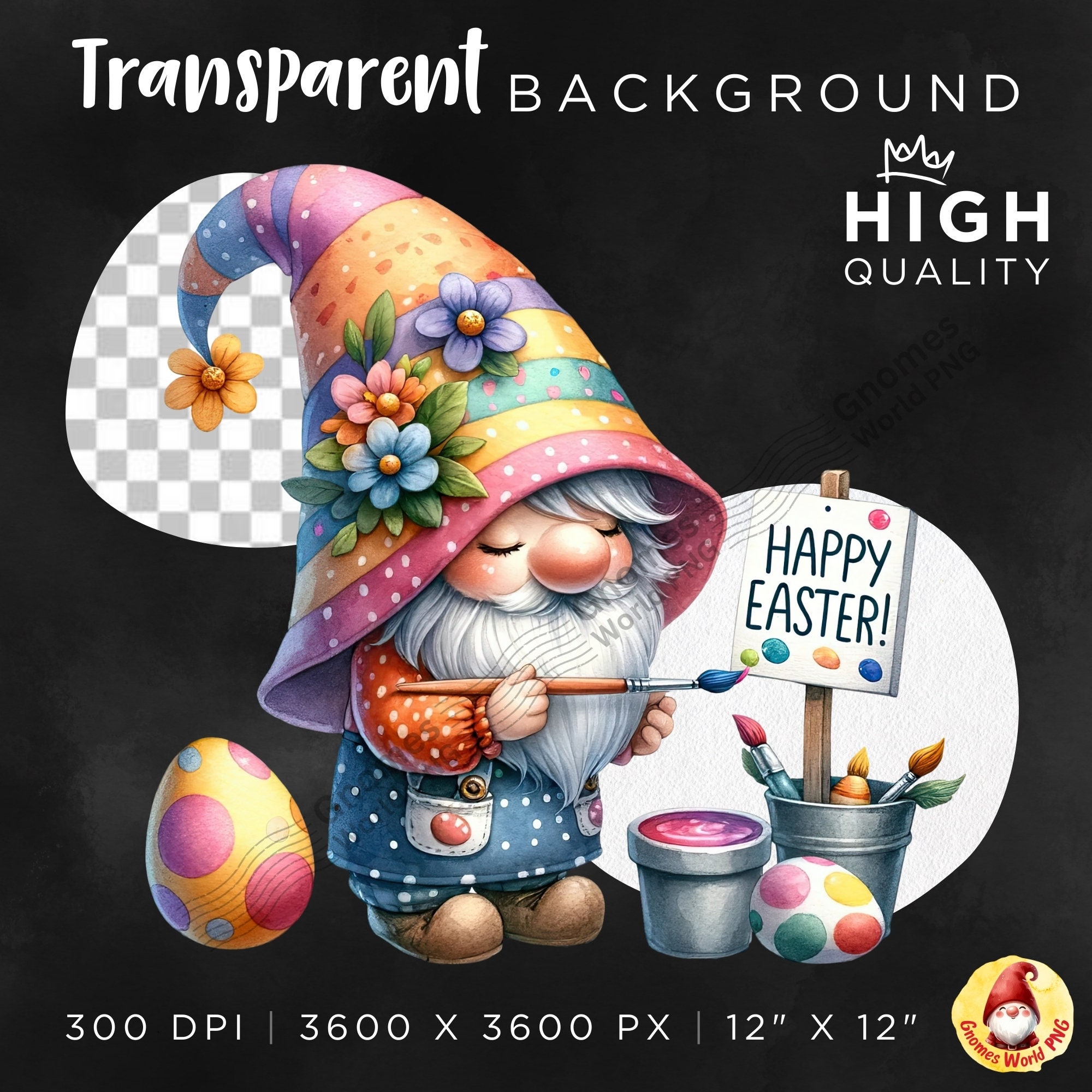 Watercolor Easter Gnomes Clipart, Cute Pastel Easter Gnome, Spring ...