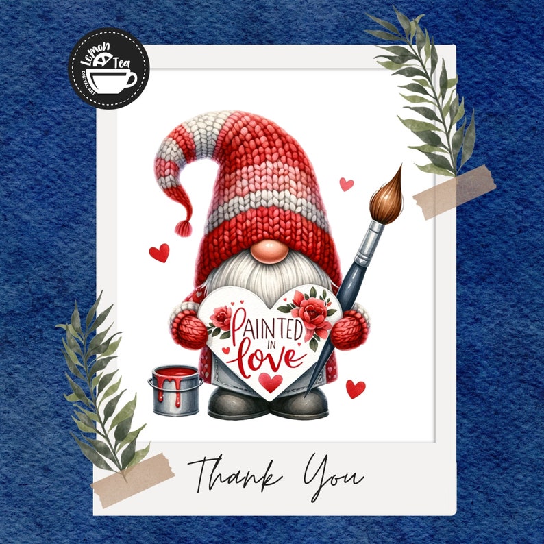 Watercolor Valentine Gnomes PNG Clipart, Valentine's Day PNG ...