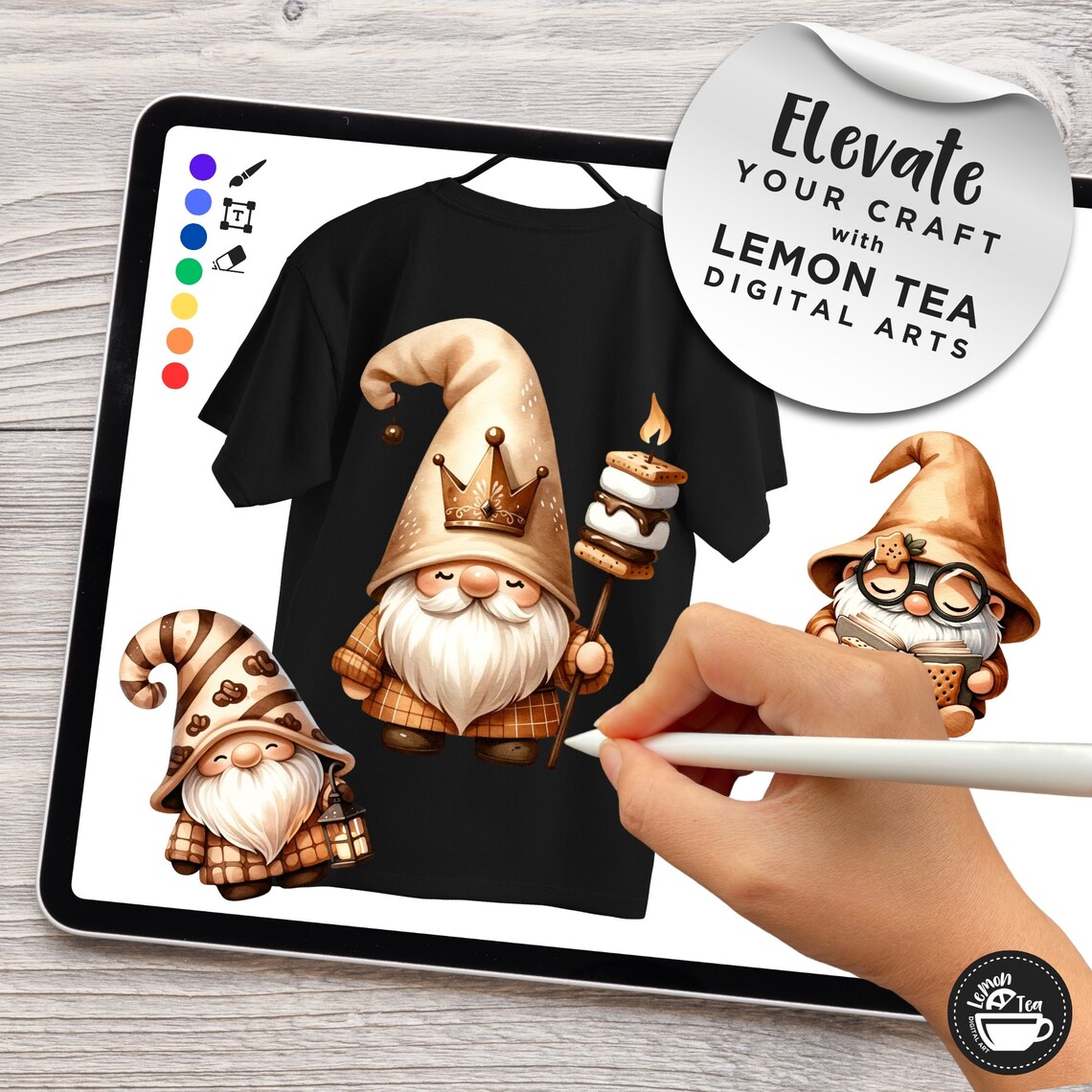 Watercolor Smores Gnome Clipart PNG, Camping Gnomes, Spring Gnome PNG ...