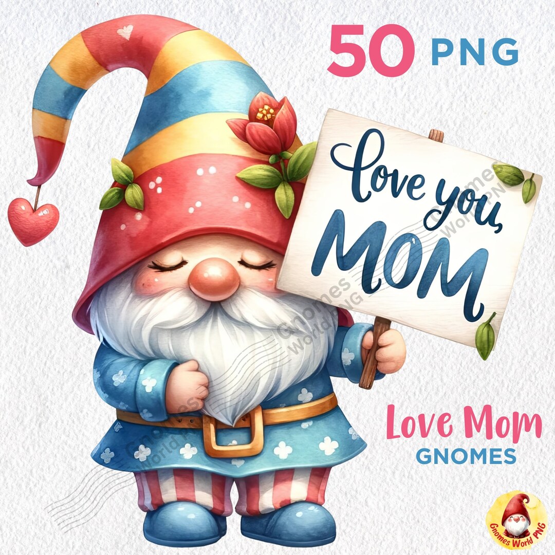 Mother's Day Gnome Clipart, Mother's Day Png, Gnomes Mother Day Clipart ...