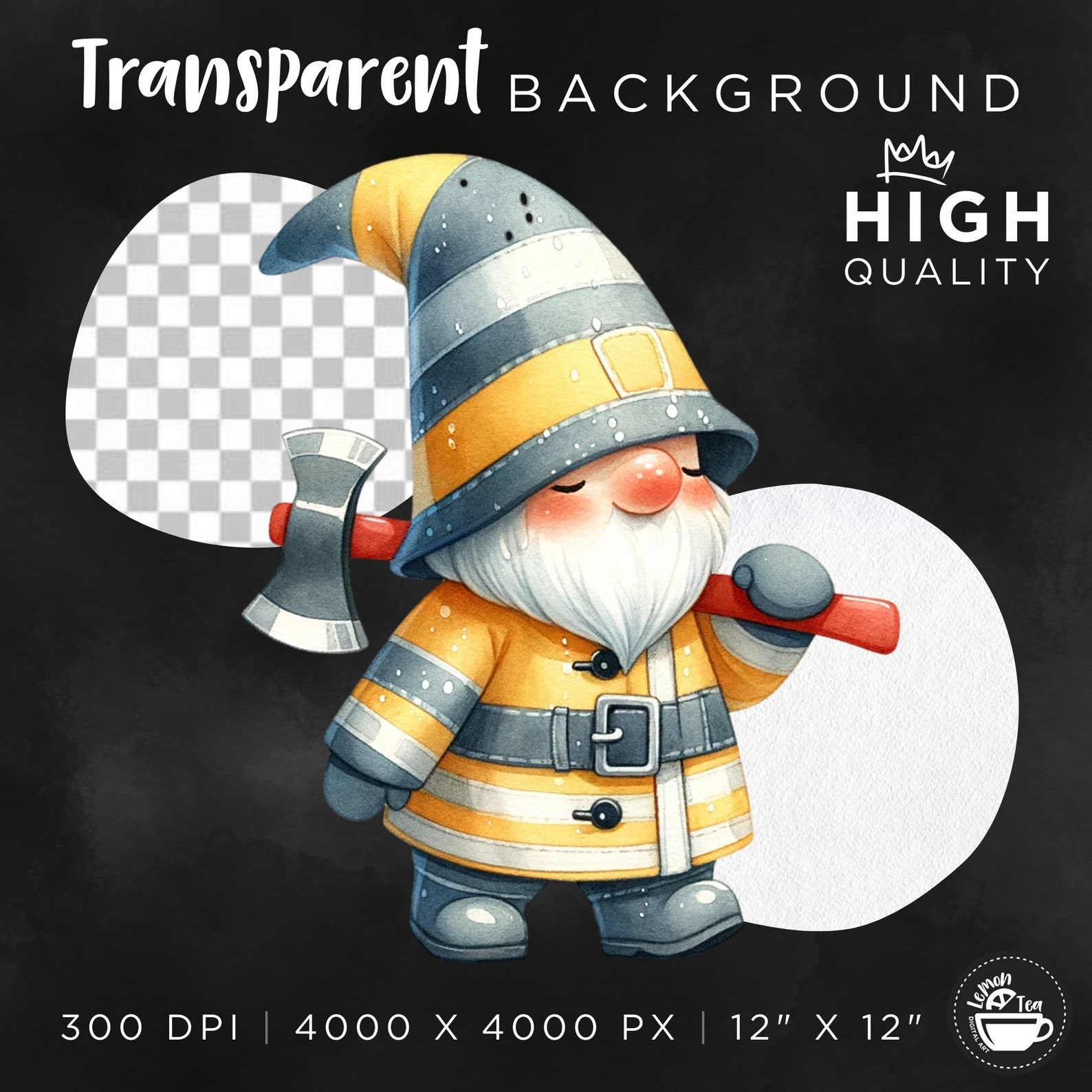 Firefighter Gnomes, Cute Gnomes PNG, Gnomes Sublimation, Watercolor ...