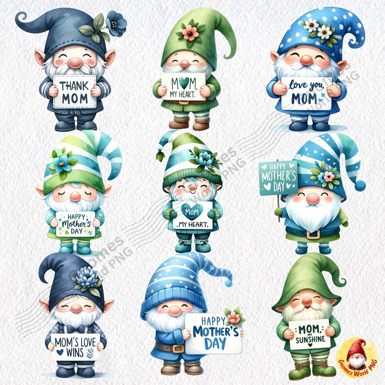 Mother's Day Gnome Clipart, Mother's Day Png, Gnomes Mother Day Clipart ...