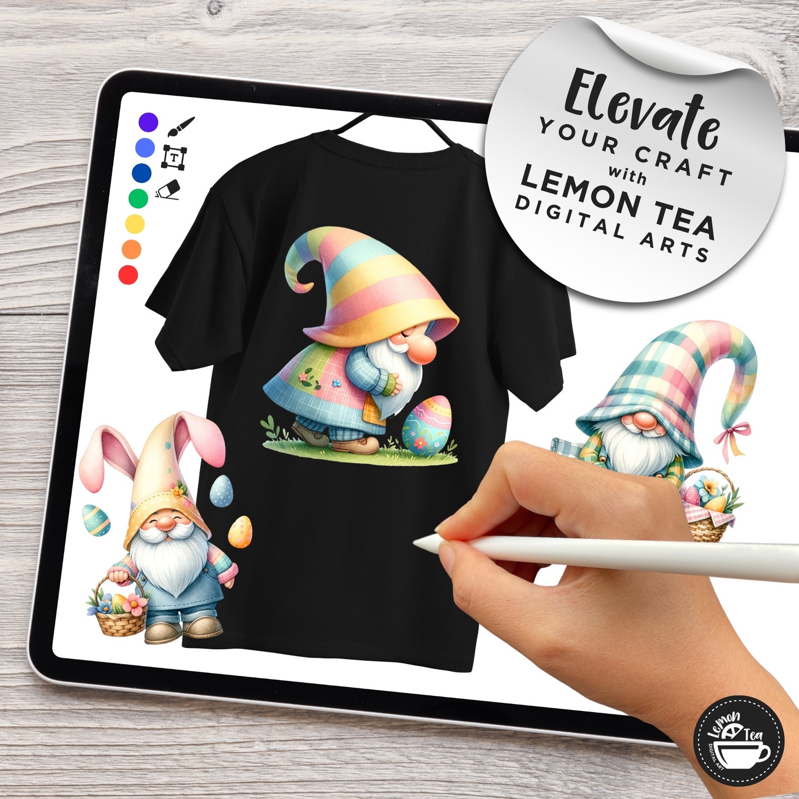 Watercolor Easter Gnomes Clipart, Cute Pastel Easter Gnome, Spring ...