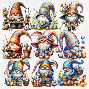 Watercolor Easter Gnomes Clipart, Cute Colorful Easter Gnome, Spring ...