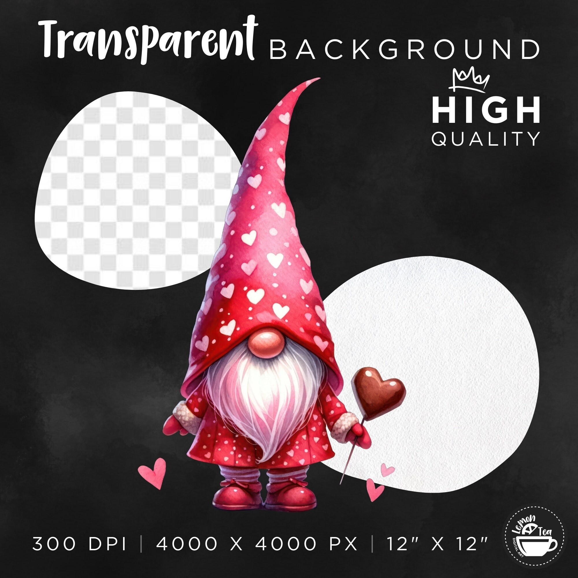 Watercolor Valentine Gnomes PNG Clipart, Valentine's Day PNG ...