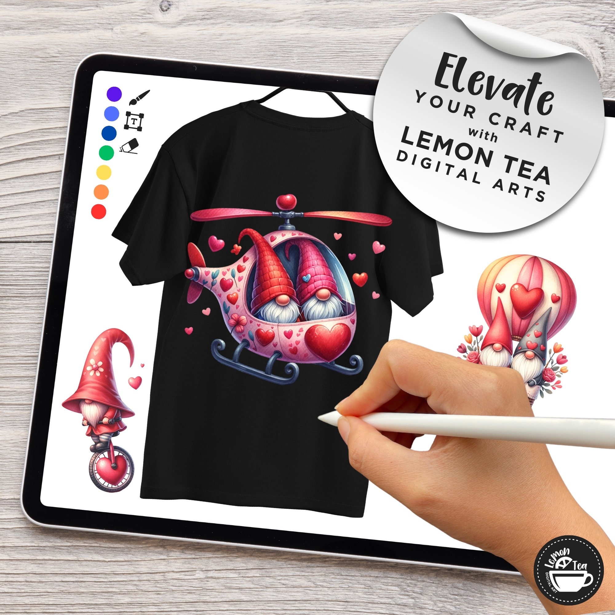 Watercolor Valentine Gnomes PNG Clipart, Valentine's Day Vehicles PNG ...