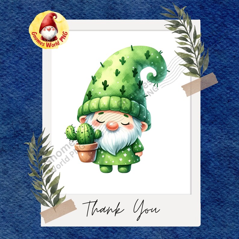 Cactus Gnome Clipart, Cute Gnomes PNG, Gnomes Sublimation, Gnomes ...